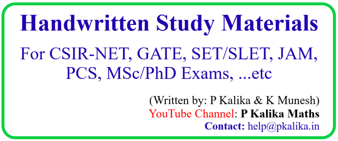 CSIR NET Mathematics handwritten PDF Notes – P Kalika