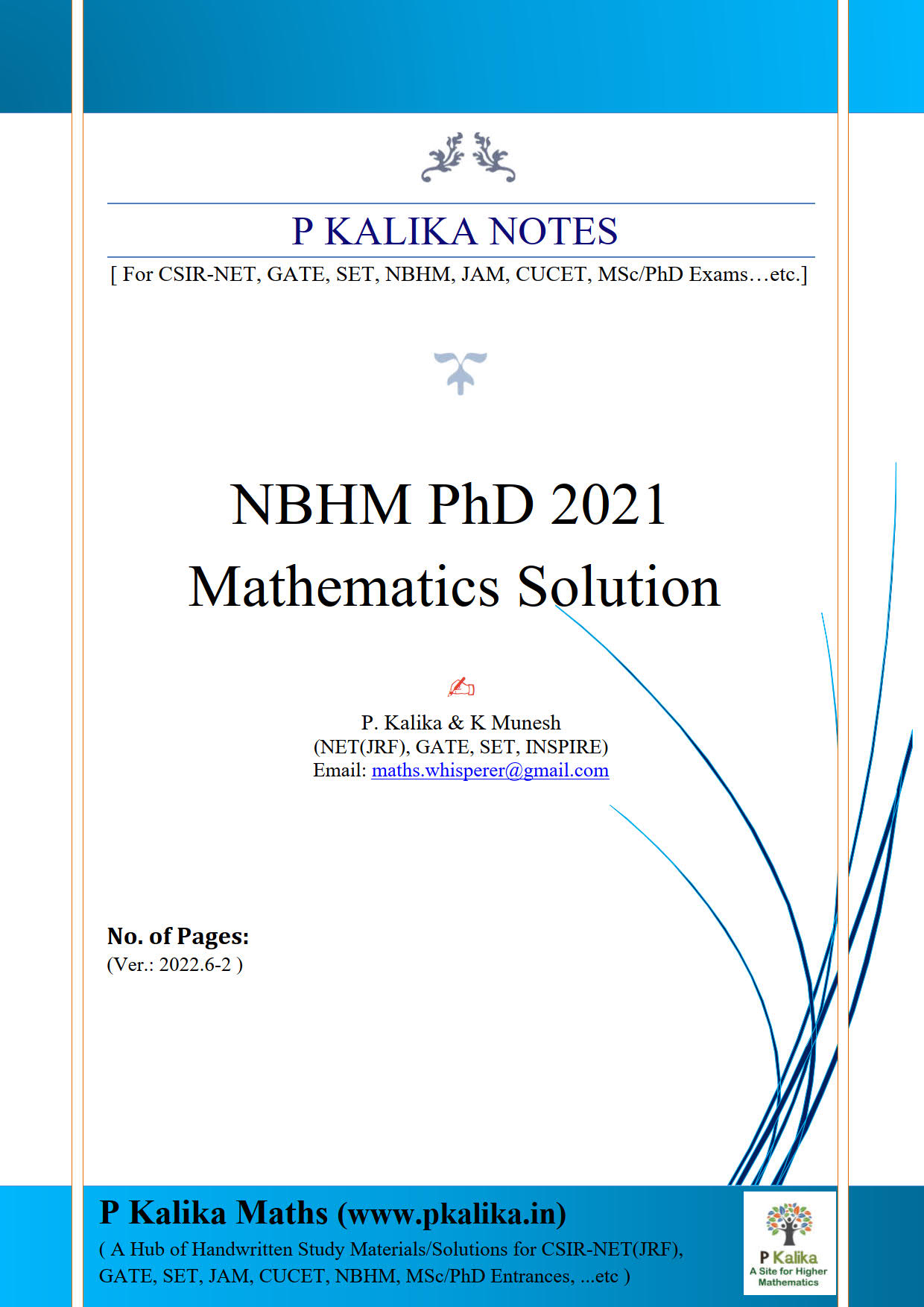 NBHM, TIFR & CUCET Exams Latest Solutions – P Kalika